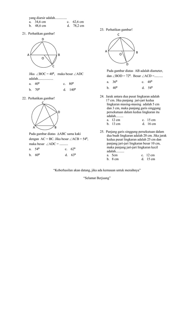 Soal lingkaran | DOCX
