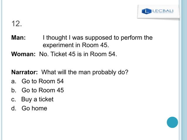 Contoh Soal listening TOEFL PBT part 2 | PPT