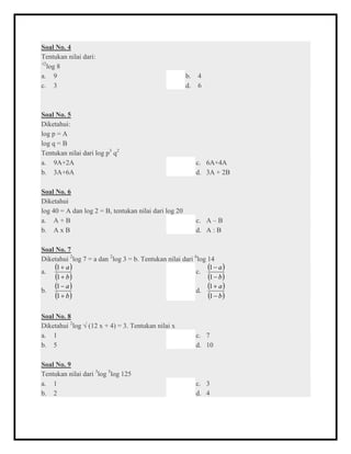 Soal logaritma | PDF