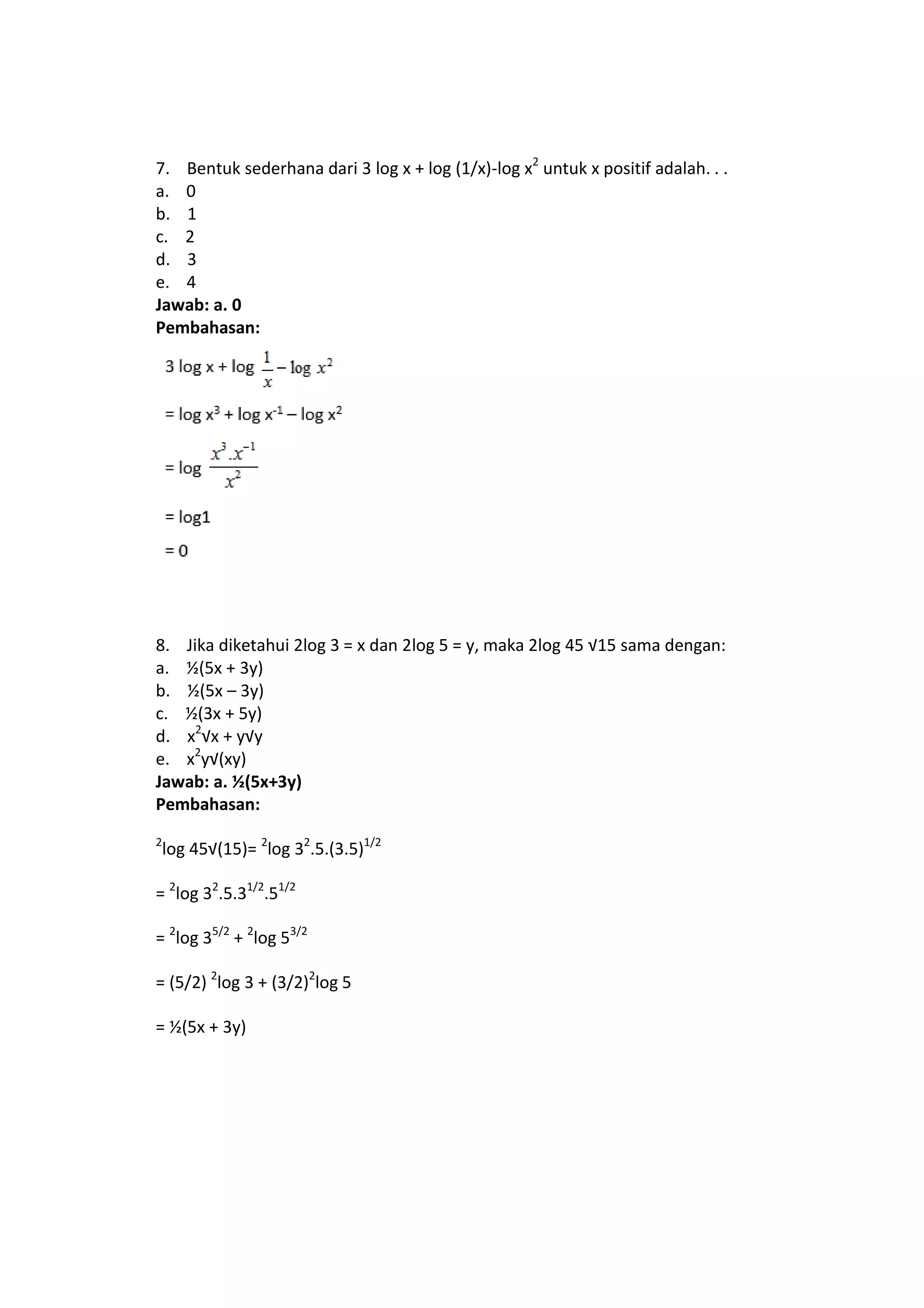 Soal logaritma | PDF