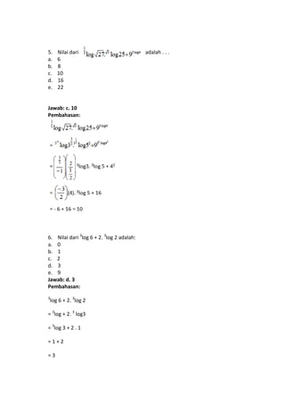 Soal logaritma | PDF