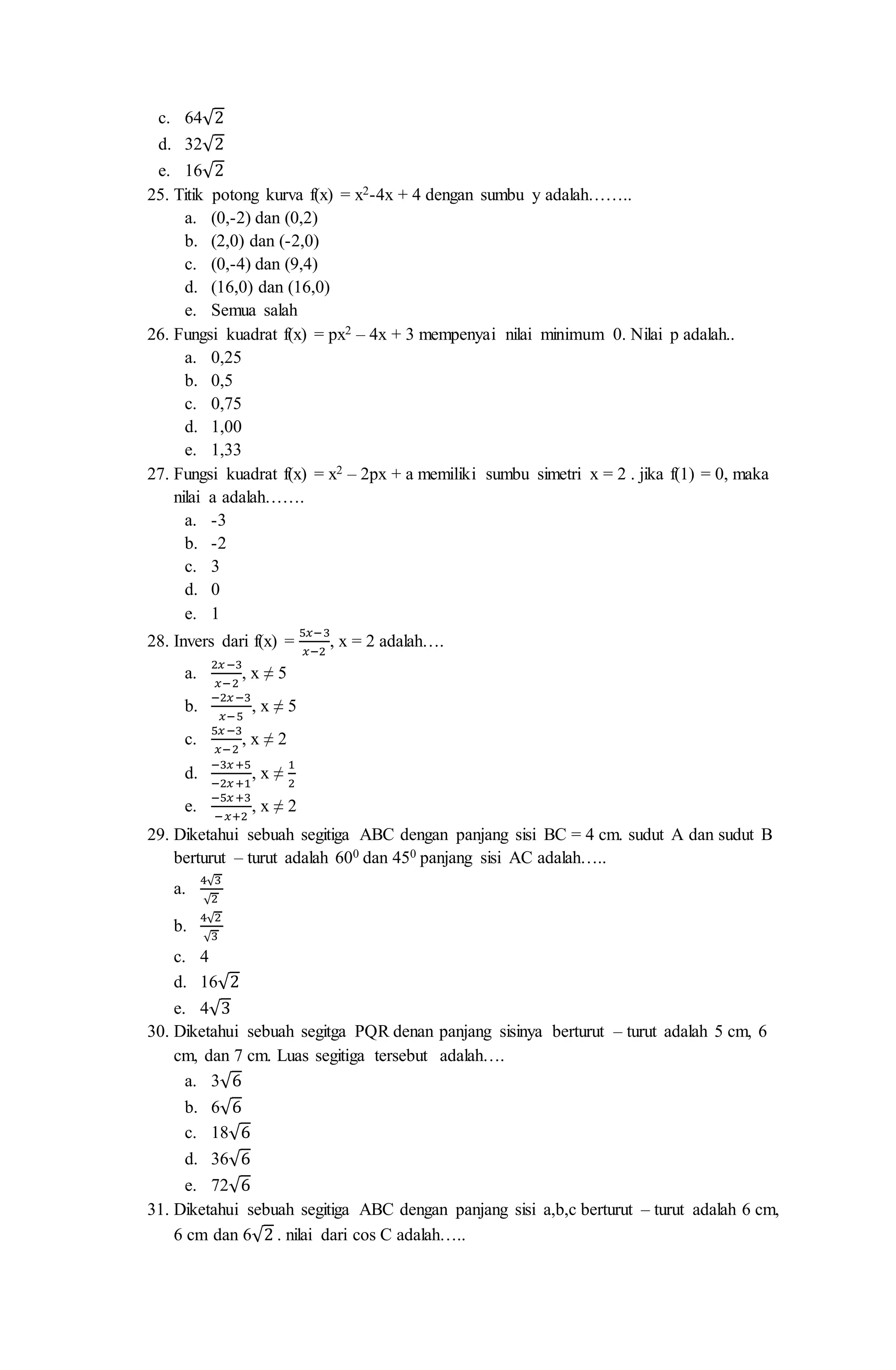 Soal matematika | PDF