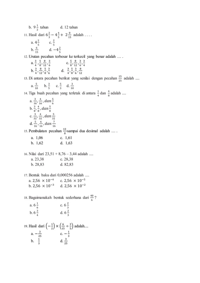 Soal matematika kelas vii | PDF