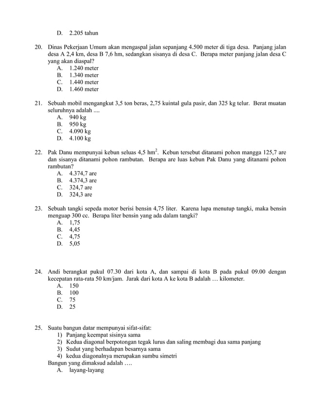 Soal Try Out UASBN Matematika | PDF