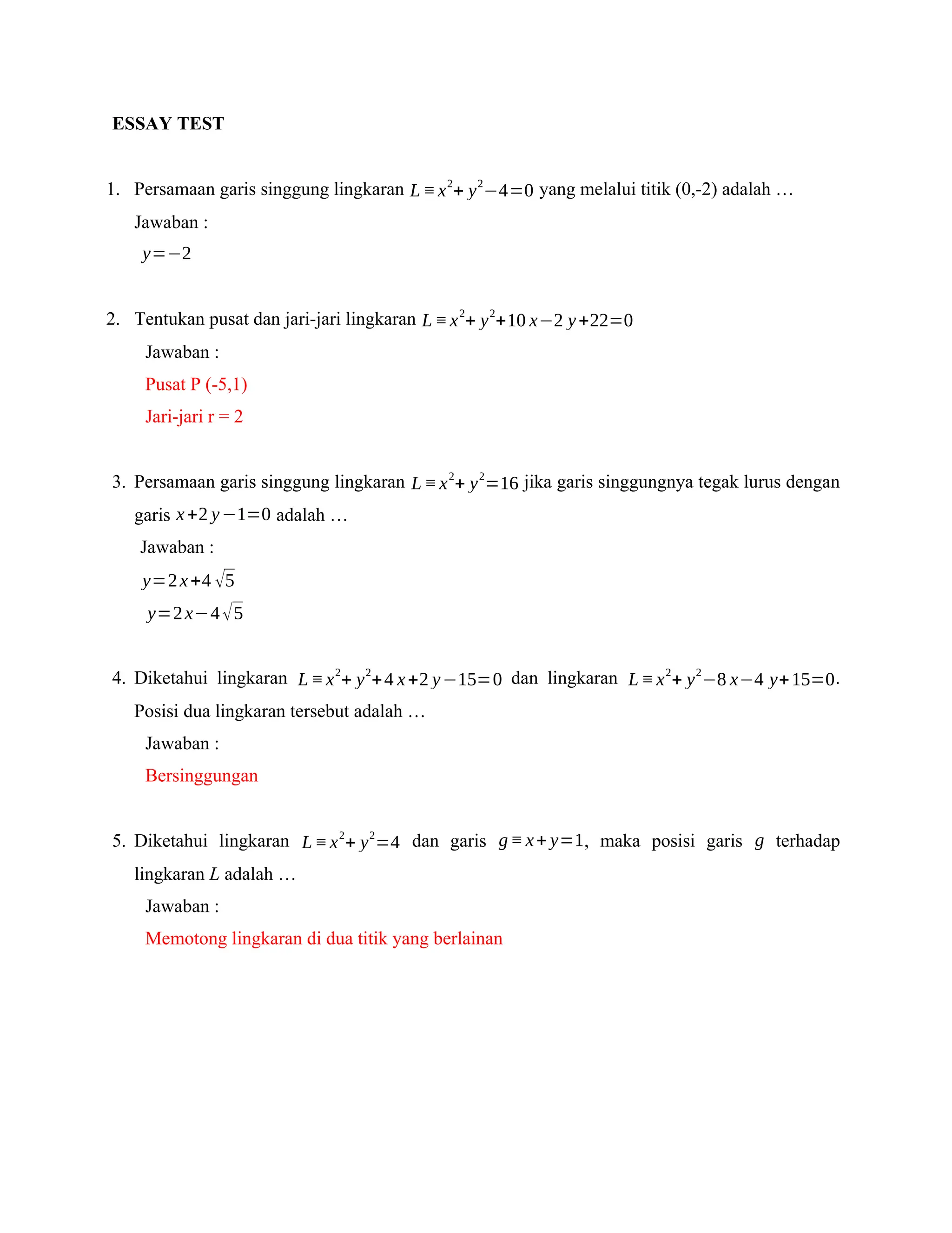 contoh soal ujian matematika peminatan kelas xi | PDF