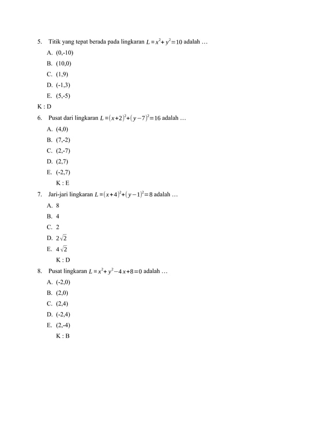 contoh soal ujian matematika peminatan kelas xi | PDF