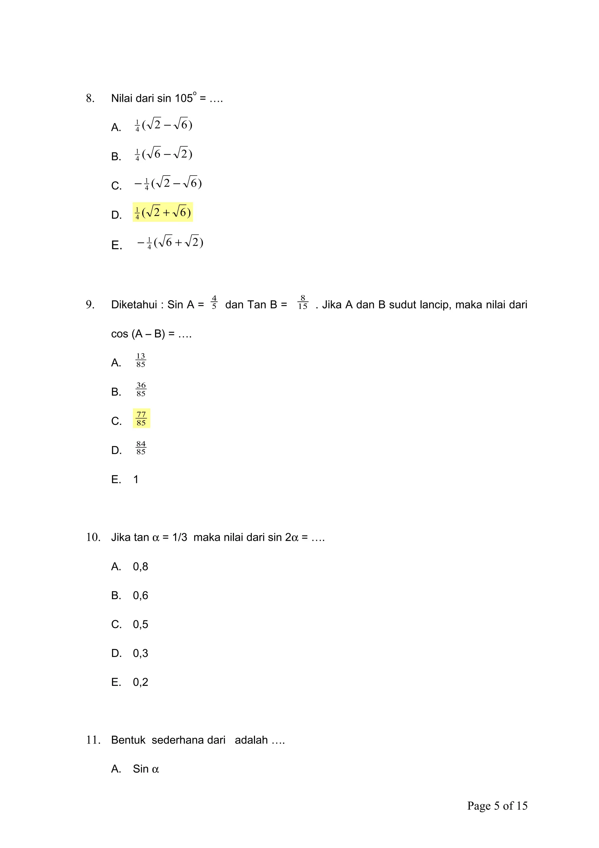 Soal matematika teknik kls xi 3 11-12 paket b | PDF | Free Download