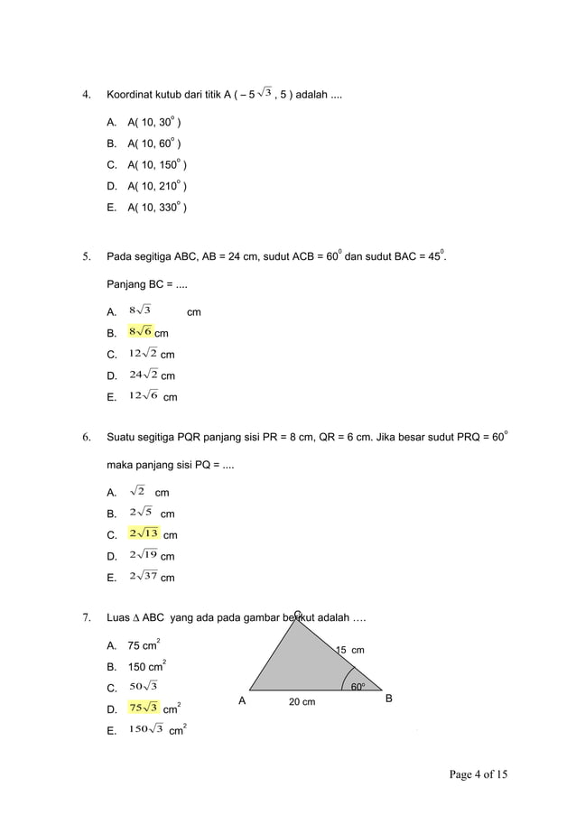 Soal matematika teknik kls xi 3 11-12 paket b | PDF