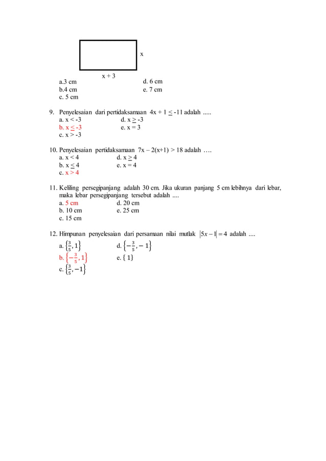 Soal matematika wajib kelas x | PDF