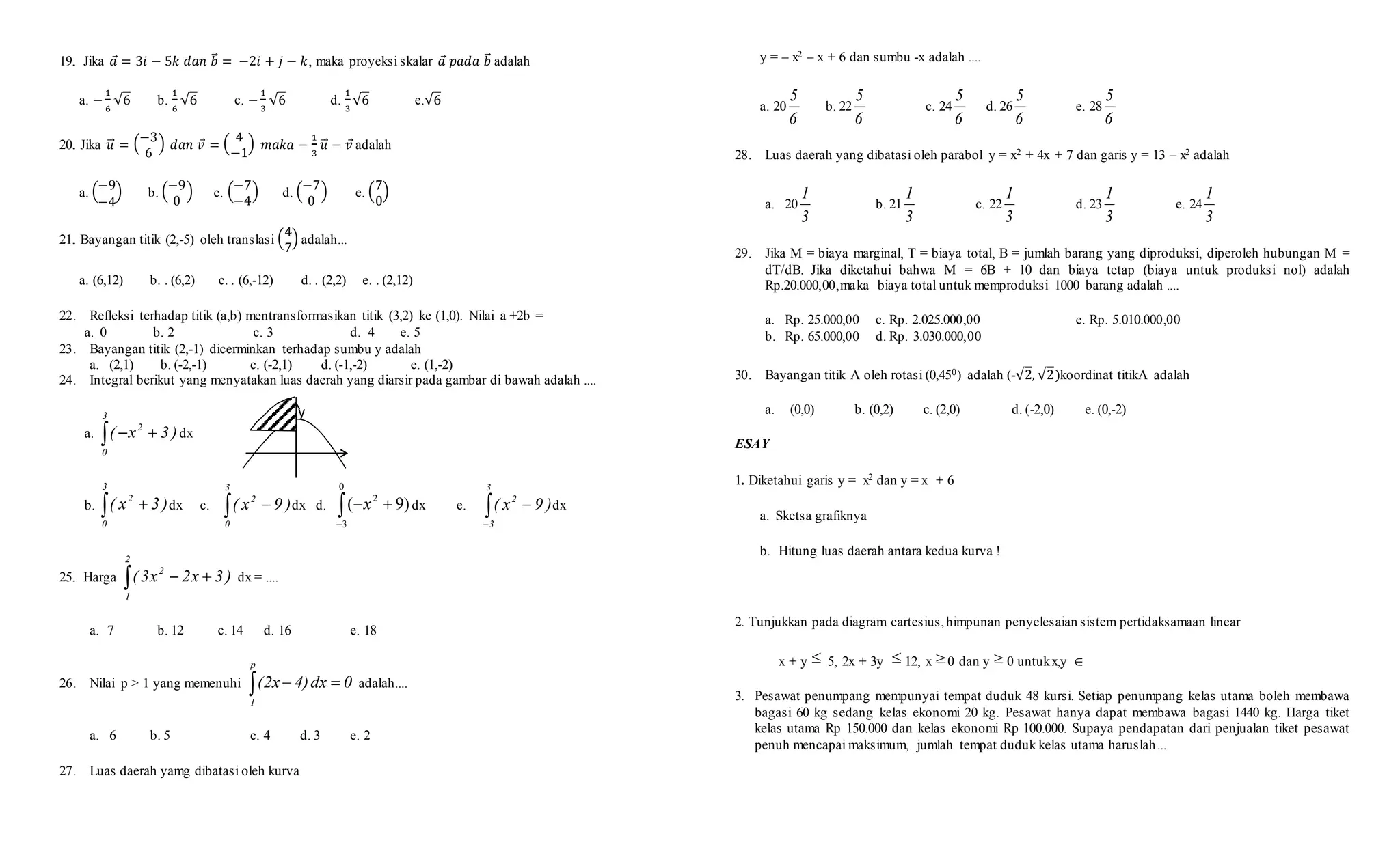Soal matematika xii ipa | DOCX