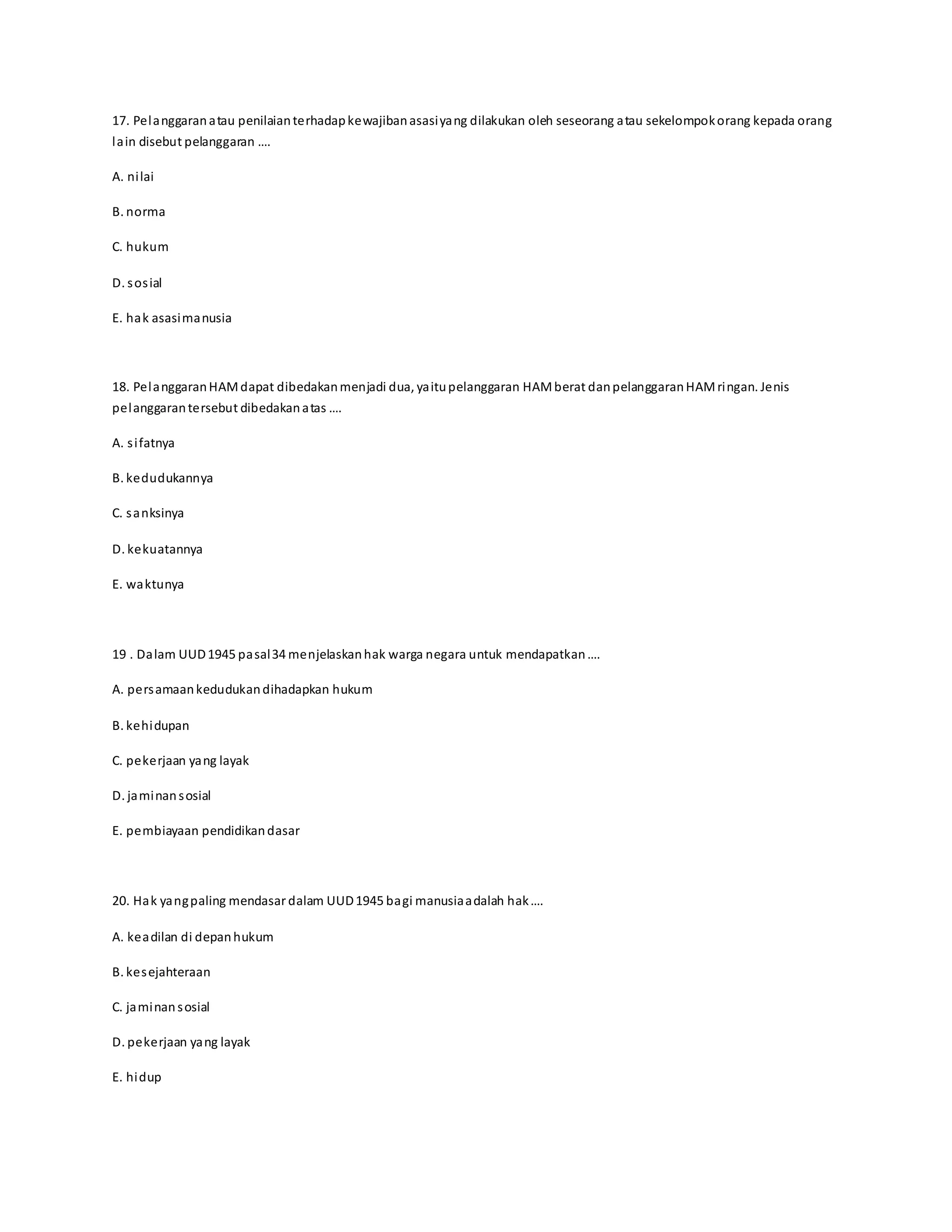 SOAL MATERI HAM KELOMPOK 1.docx