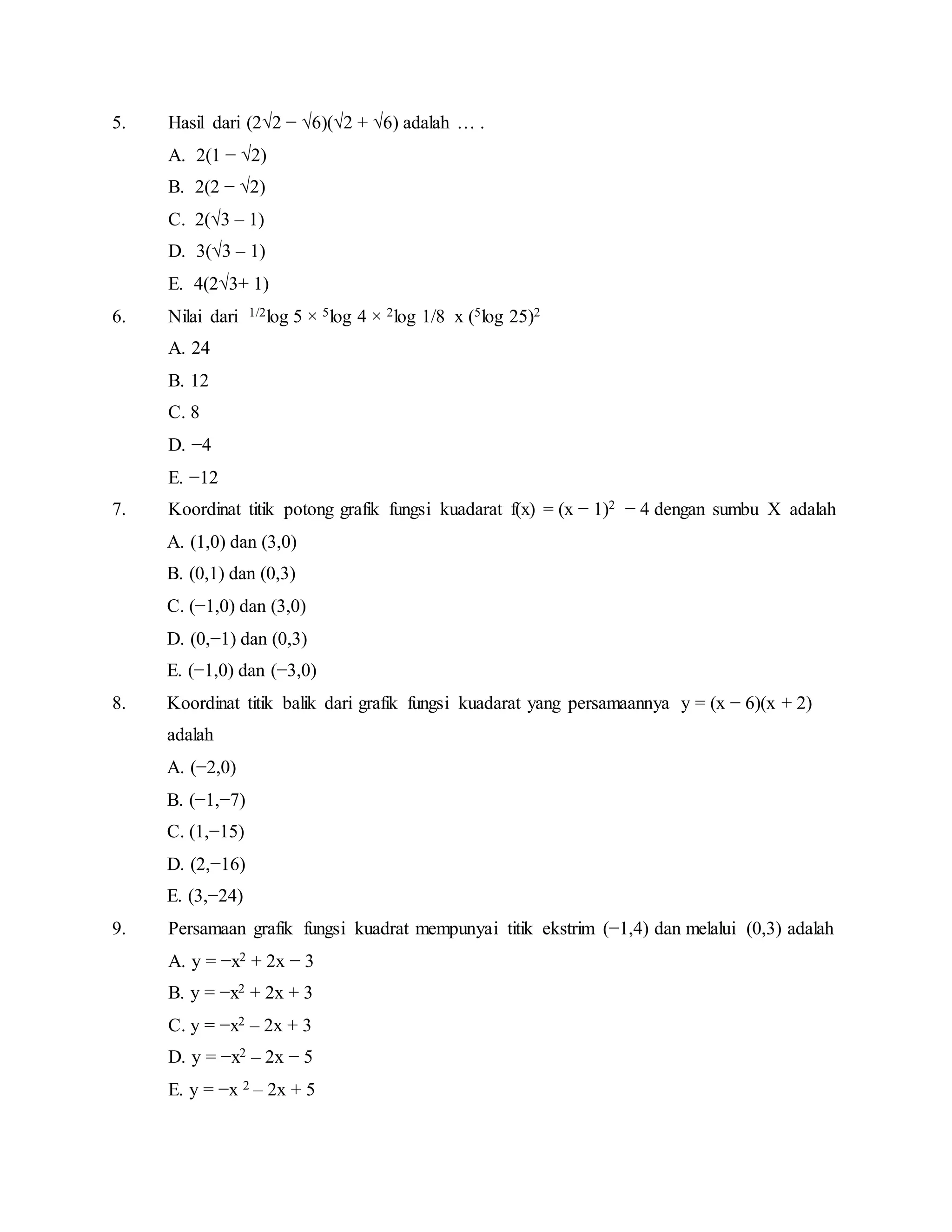 Soal mat ips | PDF