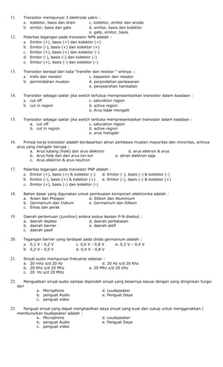 Soal menginstalasi dasar sistem audio xi e- ok | DOC