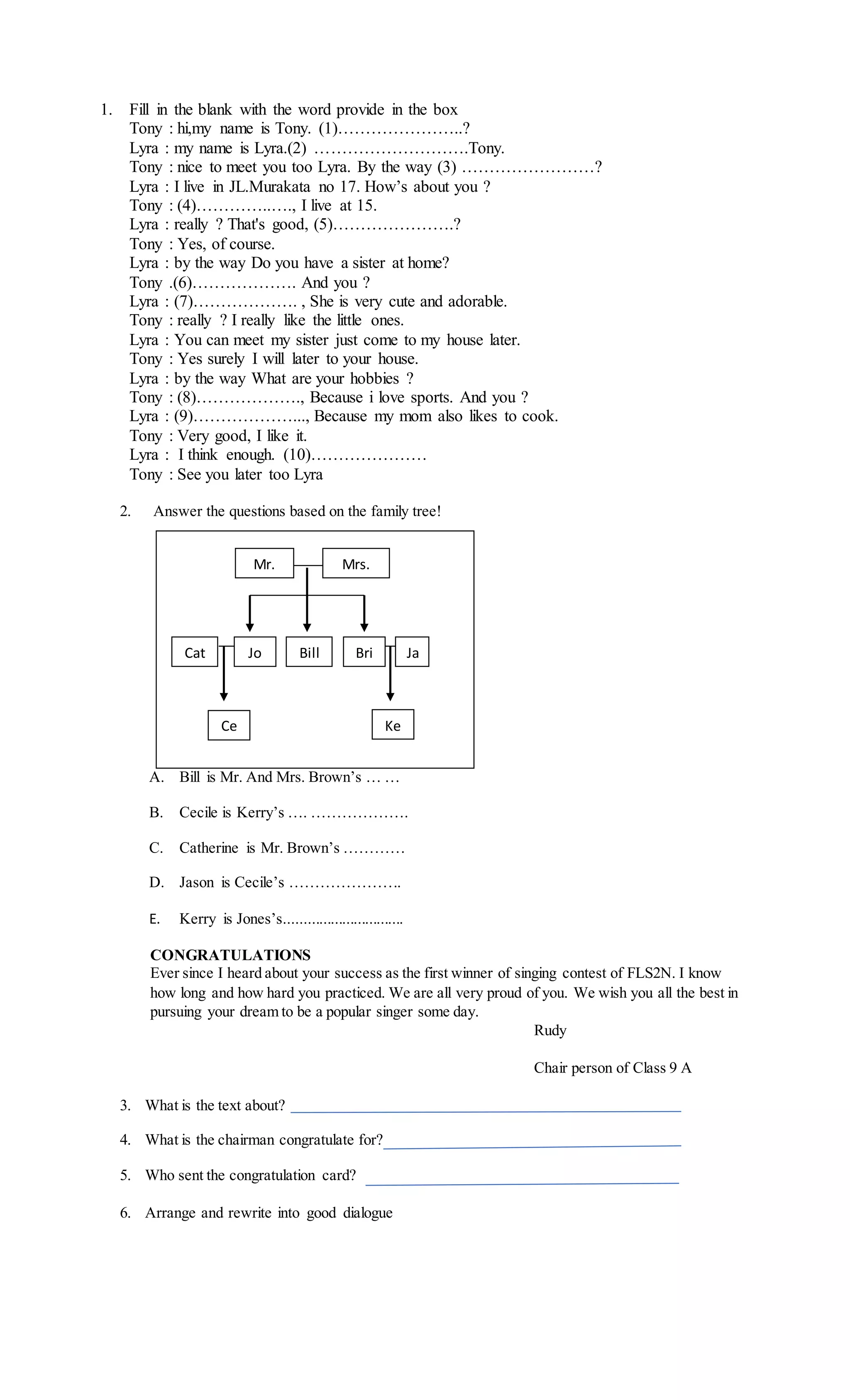 Soal mid bahasa Inggris X | DOCX
