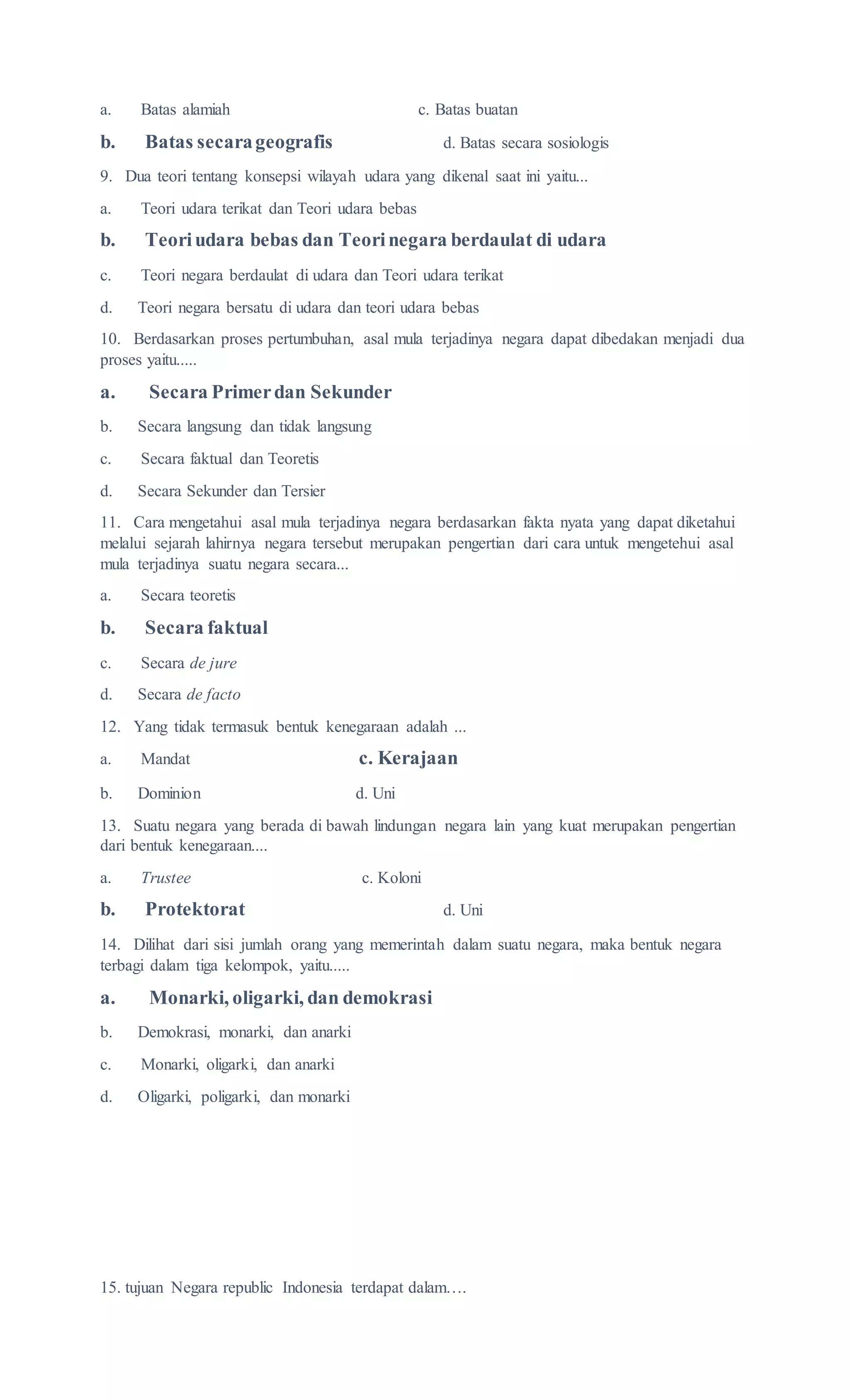 Soal mid semester PKN kelas x | PDF