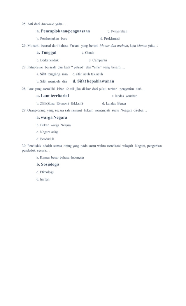 Soal mid semester PKN kelas x | PDF