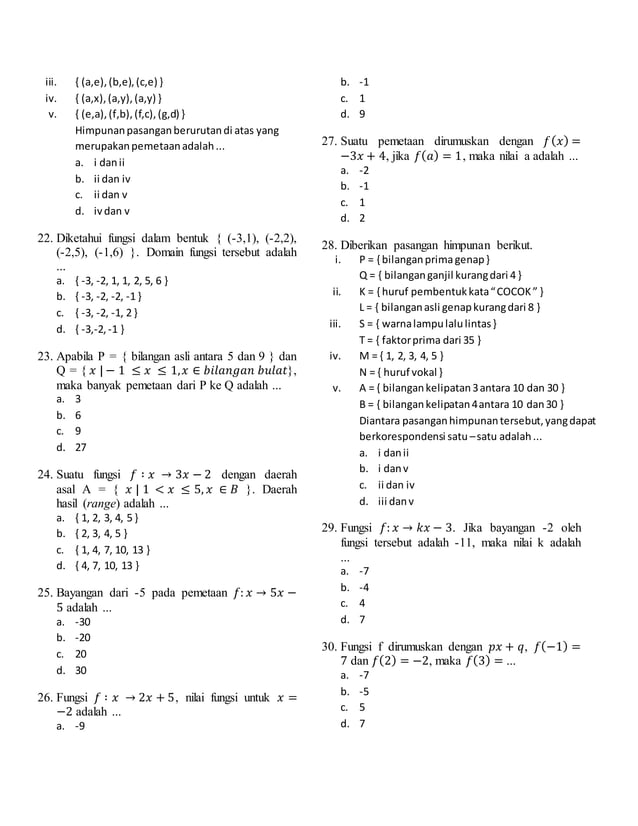 Soal mid semester 1 kelas viii | PDF