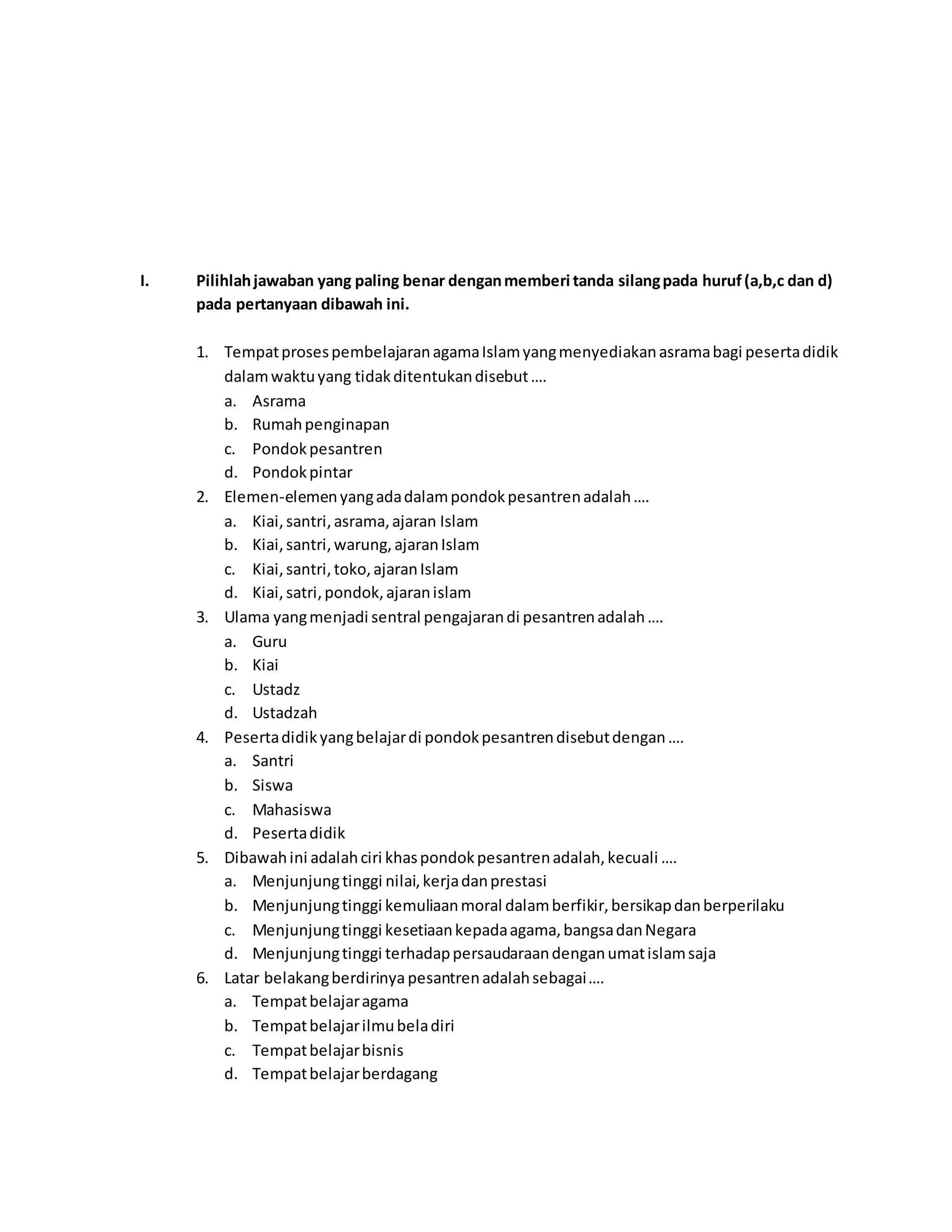 Soal mid semester gasal kelas 7 madusari | DOCX