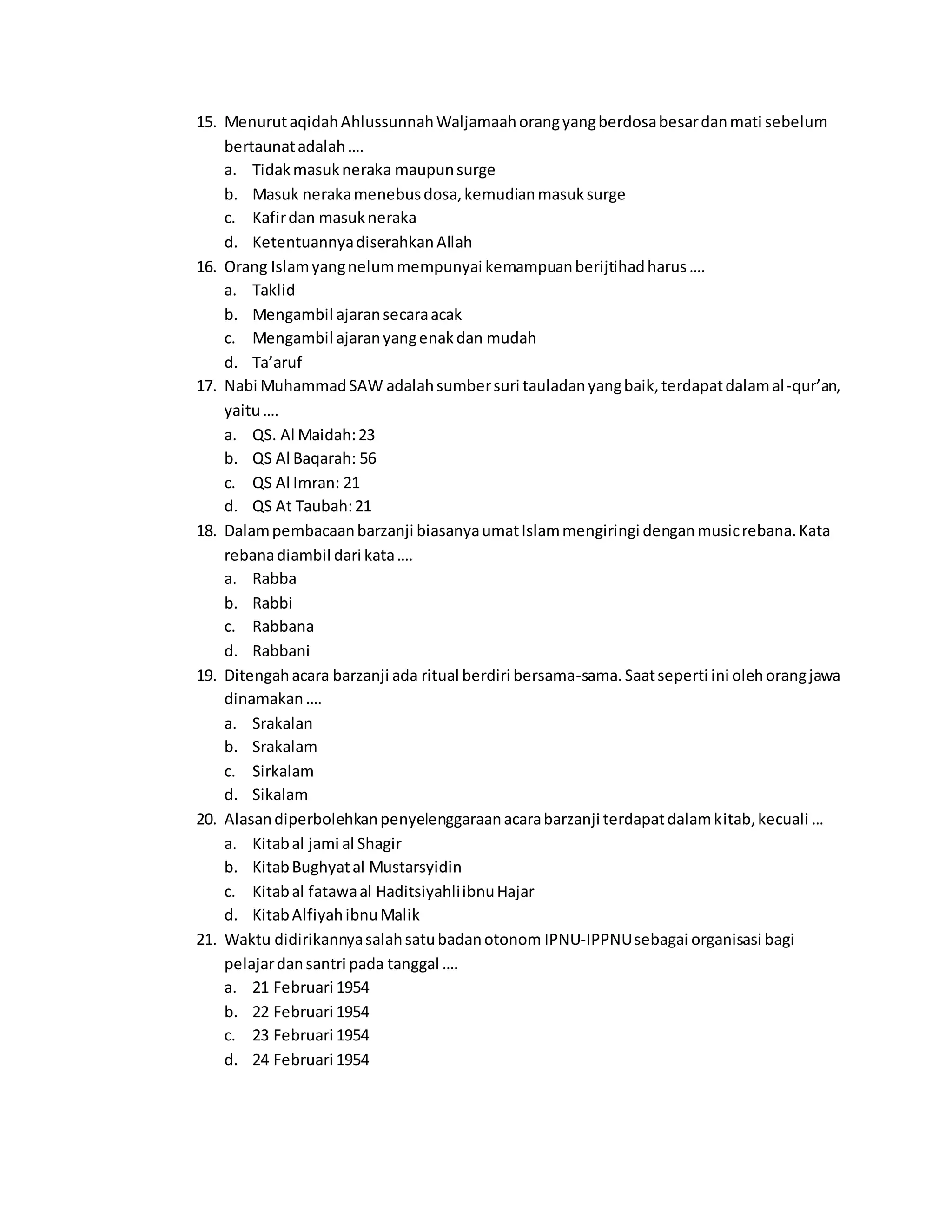 Soal mid semester gasal kelas 7 madusari | DOCX