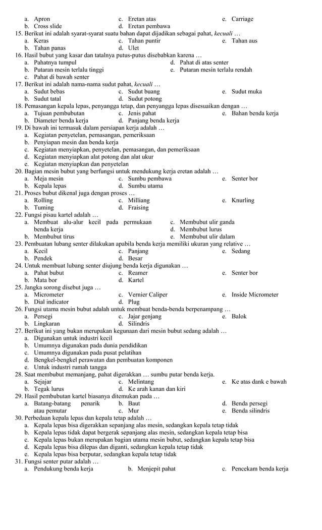 Soal mk3 & mdm | PDF
