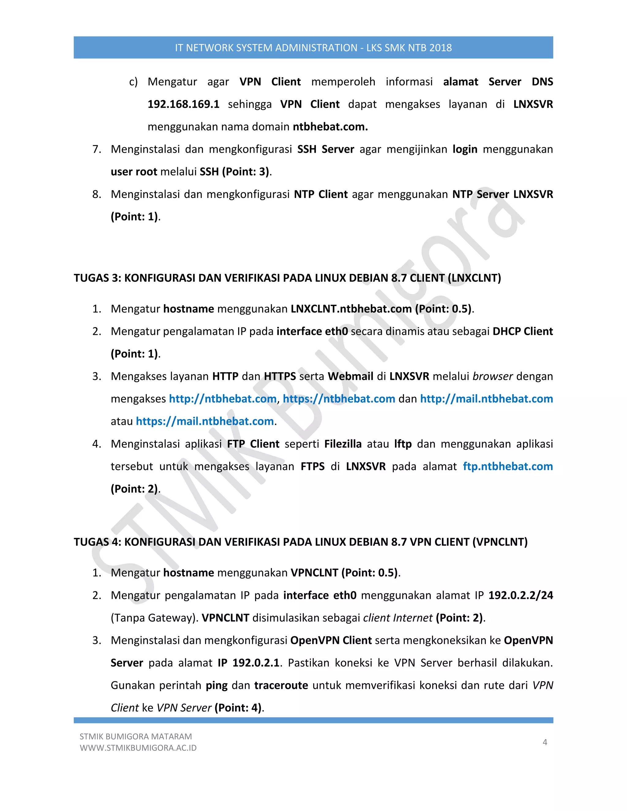 Soal Modul A Linux Environment LKS SMK NTB 2018 | PDF