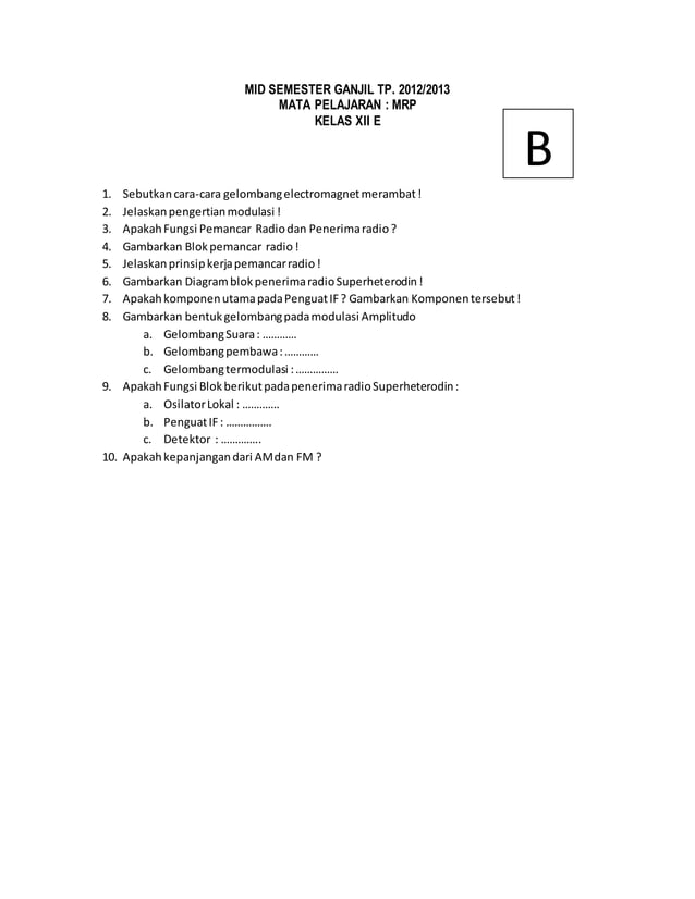 Soal mspt & mrp kelas xii | PDF