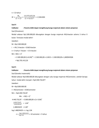 Soal mtk bismen-semua sk 11 essay | DOCX