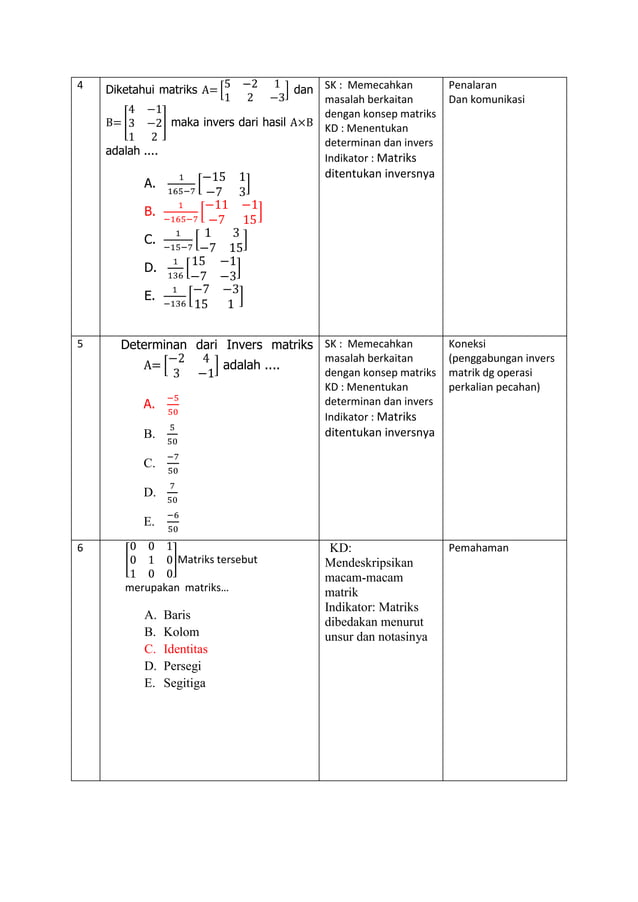 Soal mtk bismen-semua sk 3 | PDF