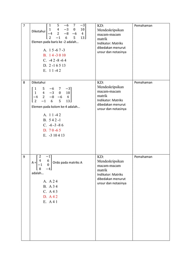 Soal mtk bismen-semua sk 3 | PDF