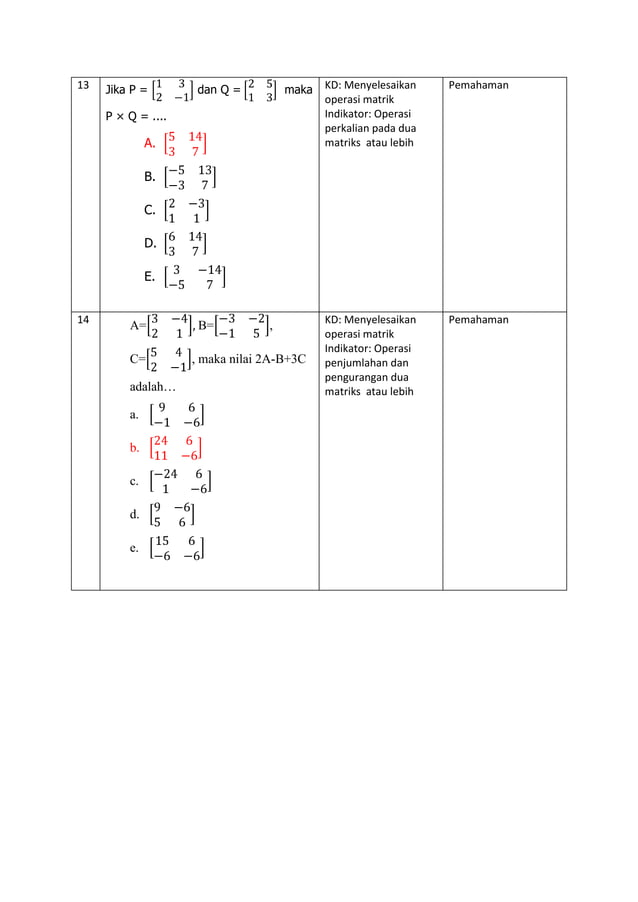 Soal mtk bismen-semua sk 3 | PDF