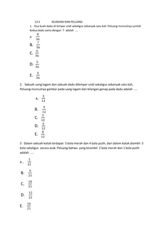 Soal mtk kel. teknologi industri sk 12 kd 2 sk 13 kd 1 2 sk 14 kd 1 3 | DOCX