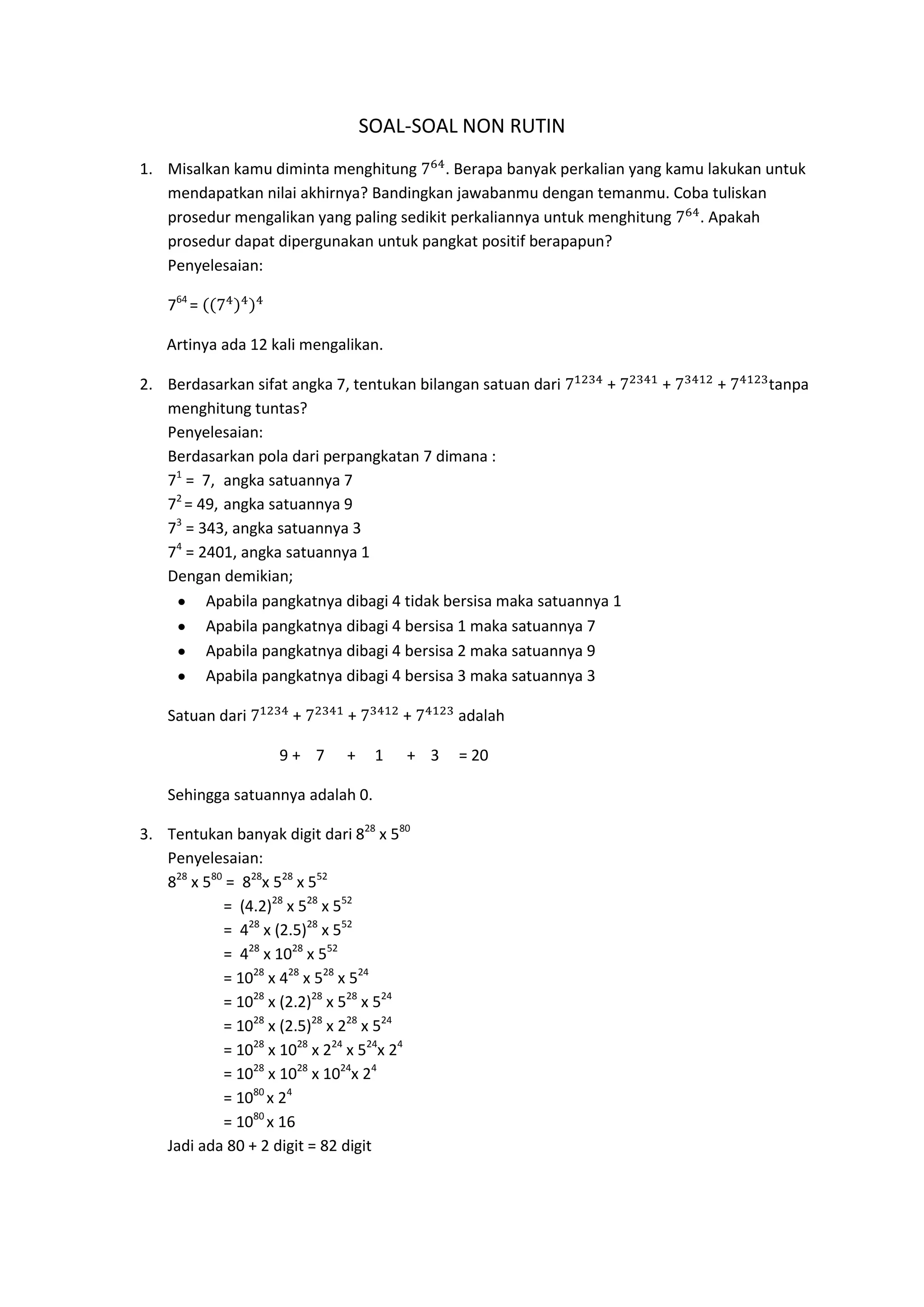 PEMBAHASAN SOAL2 NON RUTIN | DOCX