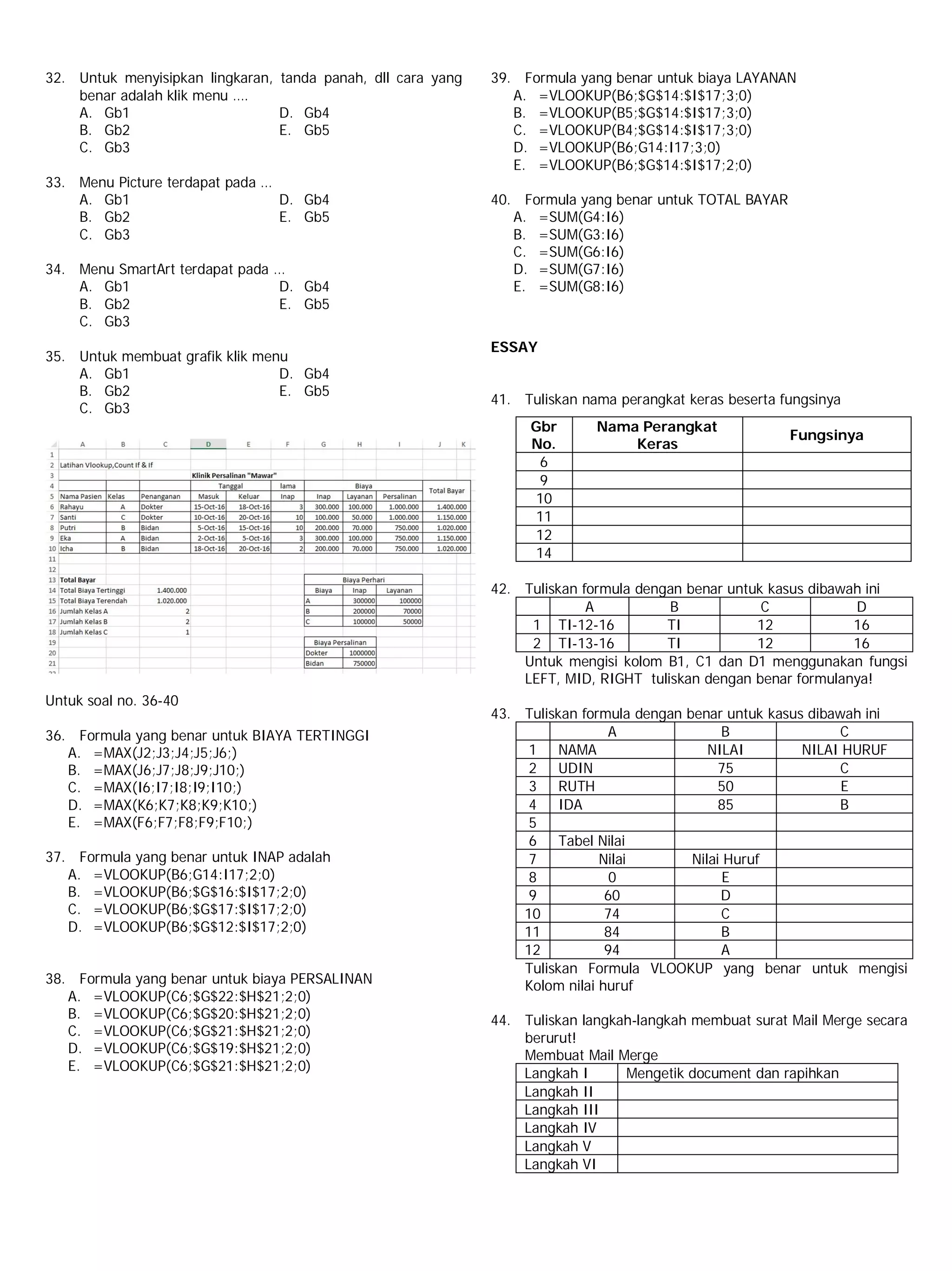 LATIHAN SOAL TIK KELAS X | PDF