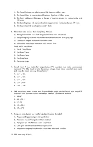 Soal osk astro 2012 | DOCX
