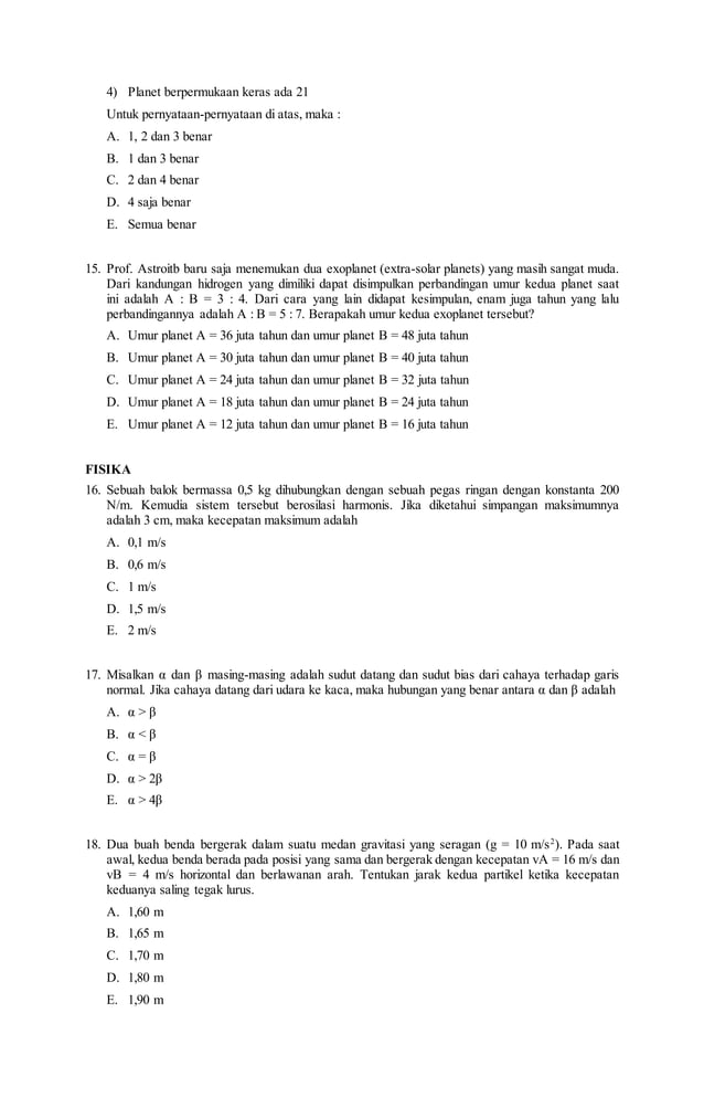 Soal osk astro 2012 | DOCX