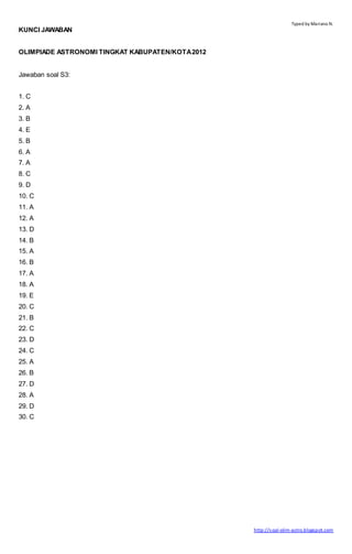Soal osk astro 2012 s3 | DOCX