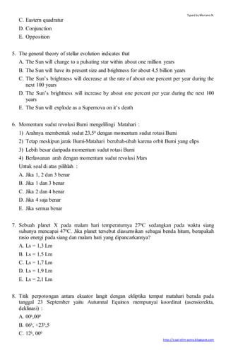 Soal osk astro 2012 s3 | DOCX