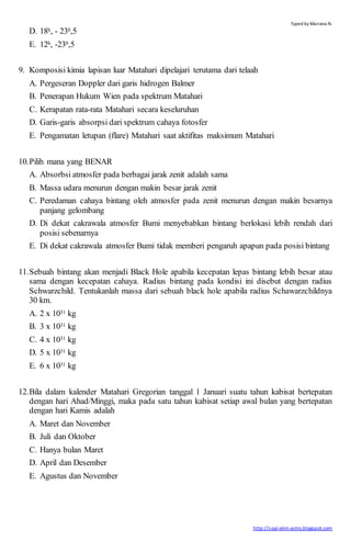 Soal osk astro 2012 s3 | DOCX