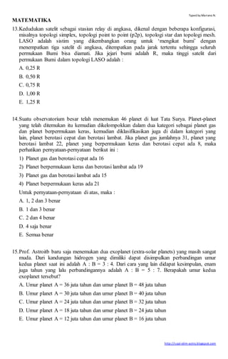 Soal osk astro 2012 s3 | DOCX