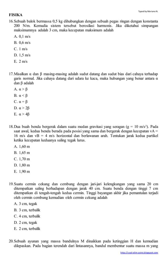 Soal osk astro 2012 s3 | DOCX