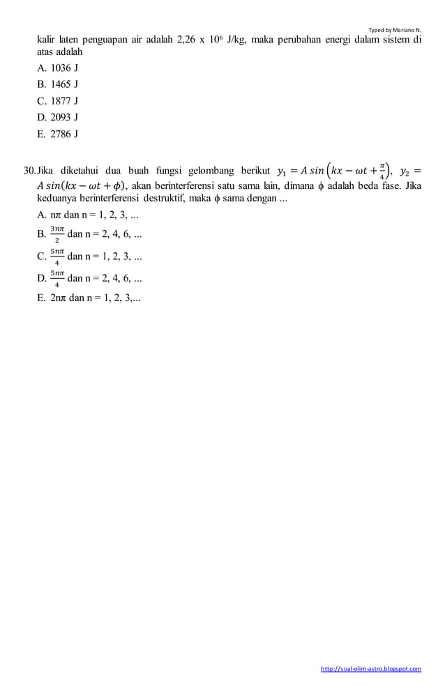 Soal osk astro 2012 s3 | PDF | Free Download