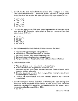 Soal osk astro 2012 s3 | PDF