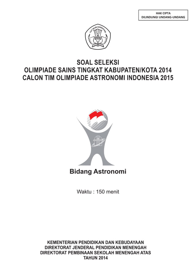 Soal osk astronomi 2014 2015 | PDF