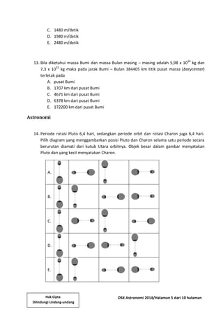 Soal osk astronomi 2014 2015 | PDF
