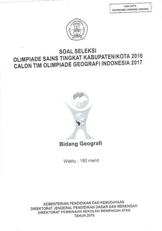 Soal osk geografi 2016 | PDF