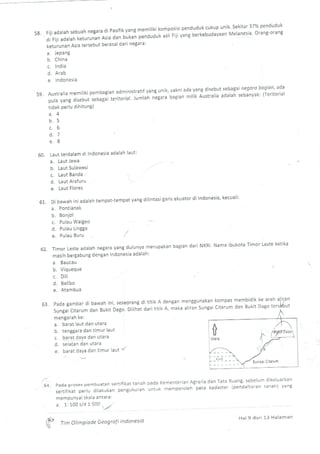 Soal osk geografi 2016 | PDF