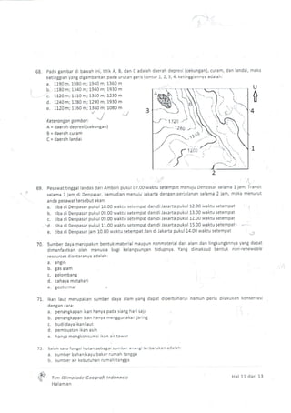 Soal osk geografi 2016 | PDF