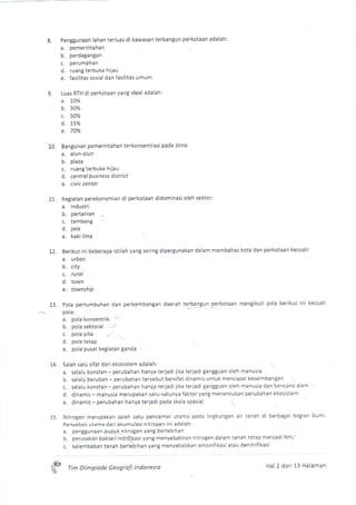 Soal osk geografi 2016 | PDF