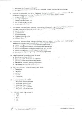 Soal osk geografi 2016 | PDF