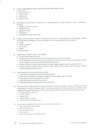 Soal osk geografi 2016 | PDF